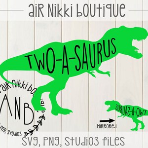 Two-a-saurus Second Birthday Two Dinosaur T-rex SVG PNG - Etsy