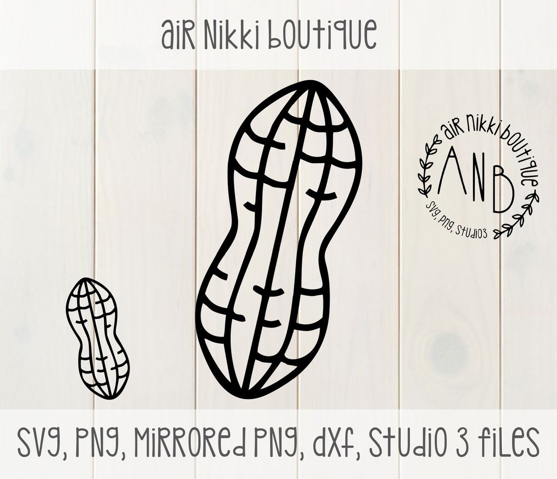 Peanut Outline SVG PNG DXF Studio 3 Mirrored Png Files - Etsy