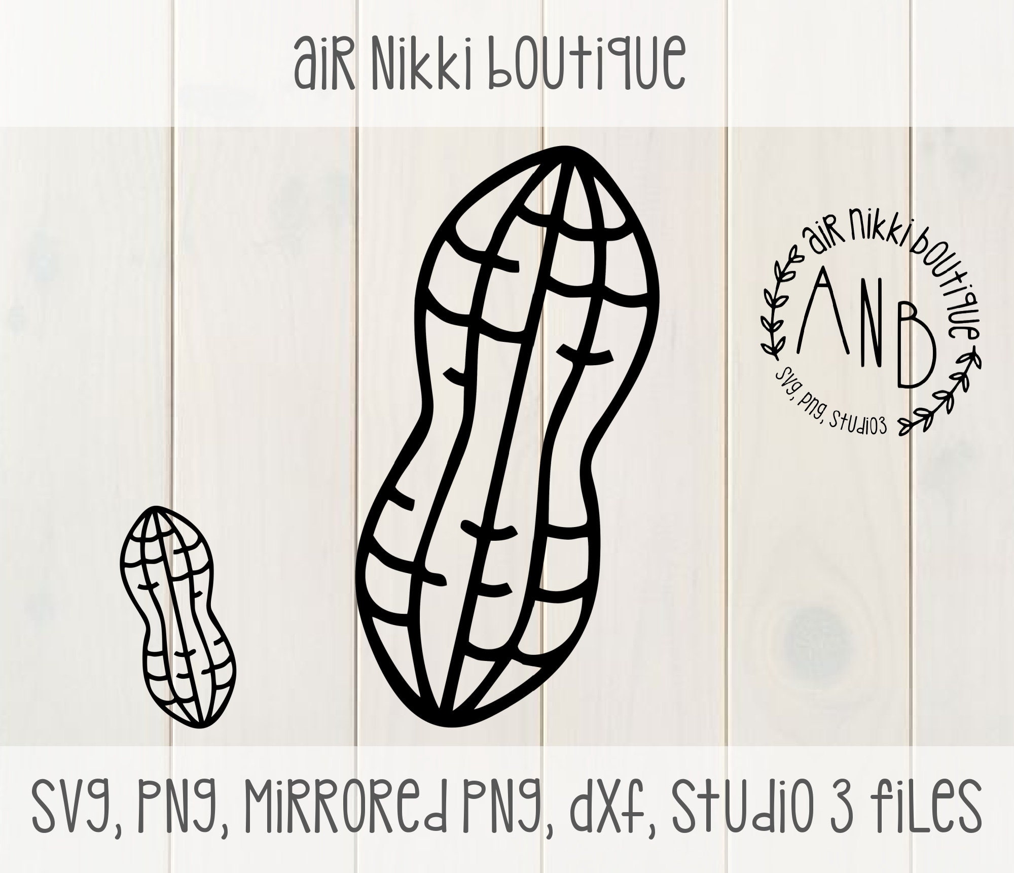 Peanut Outline SVG, PNG, DXF, Studio 3, Mirrored Png Files, Instant ...