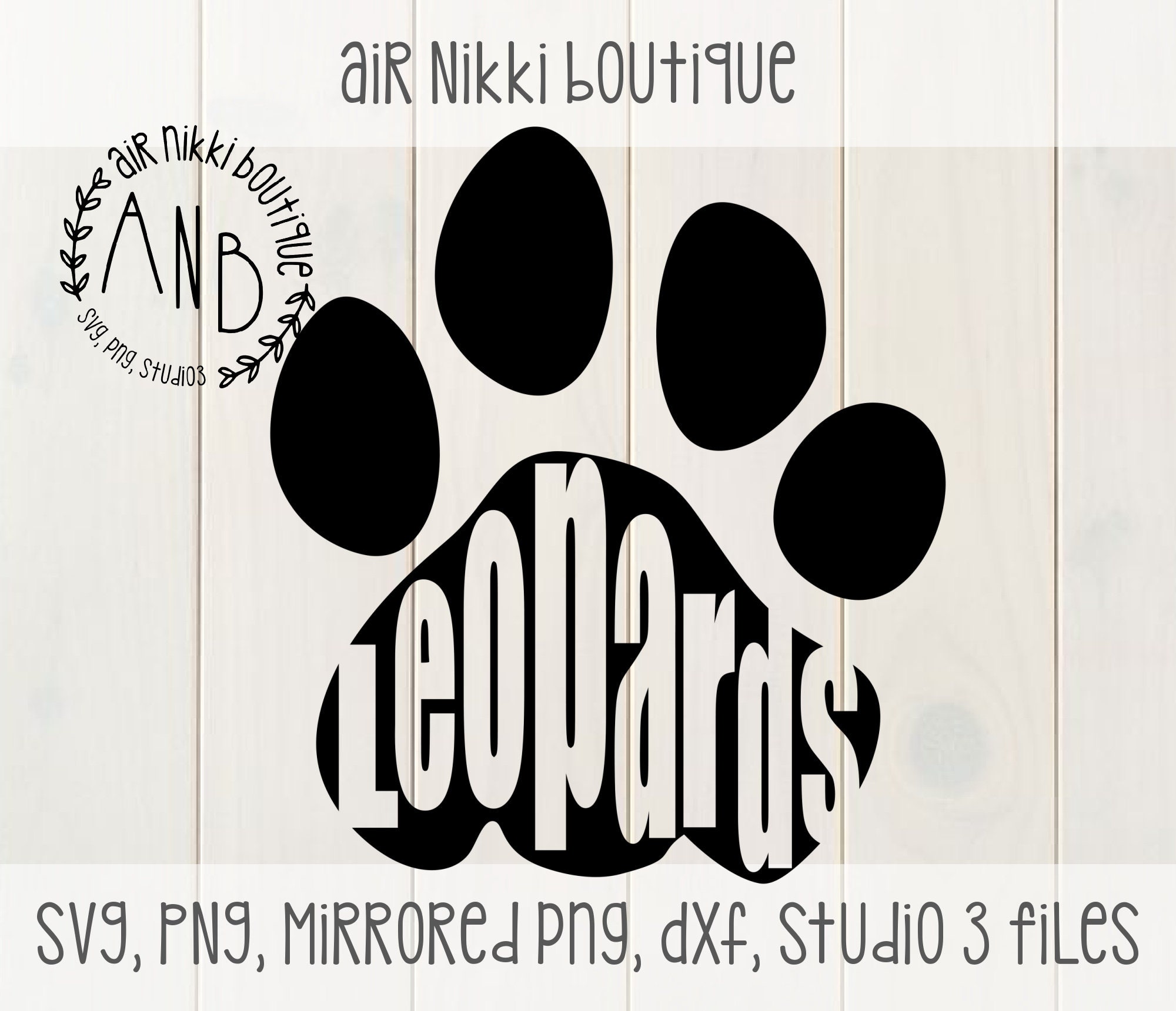 Leopards Paw Print SVG PNG DXF Mirrored Png Studio 3 - Etsy