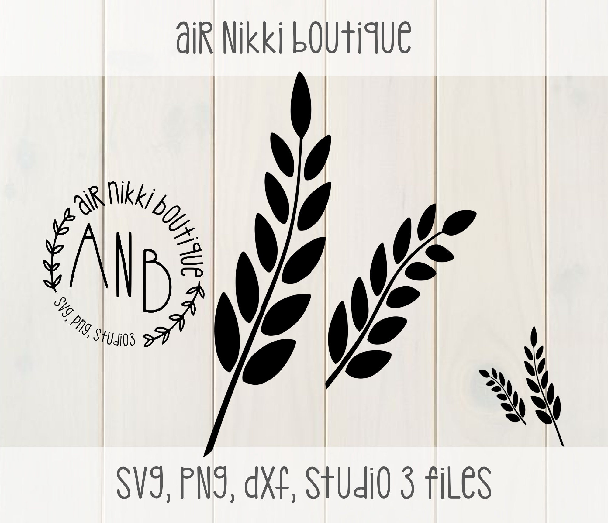 Wheat Leaves SVG PNG DXF Mirrored Png Studio 3 Files - Etsy