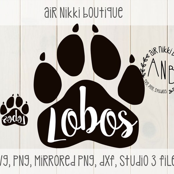 Lobos Paws Svg - Etsy