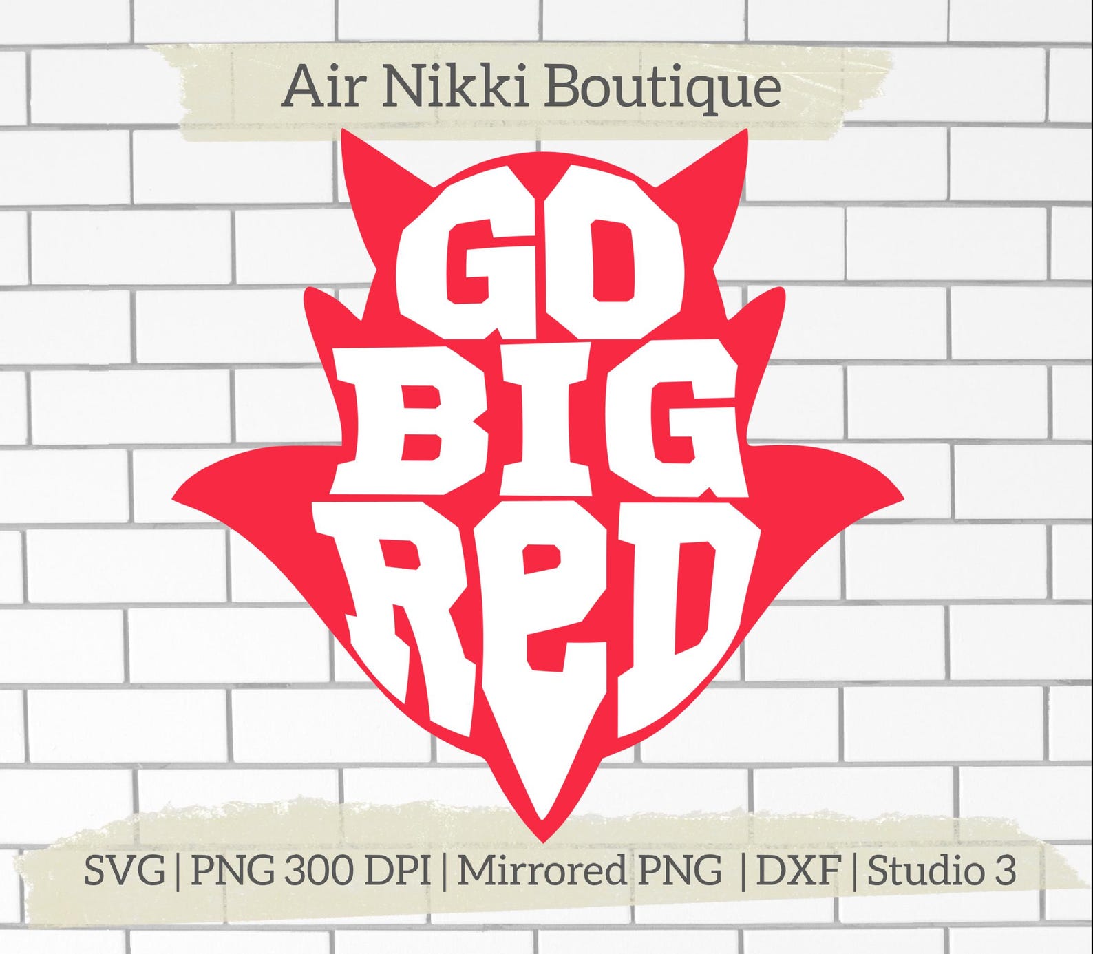 Go Big Red Red Devils SVG PNG DXF Mirrored Png Studio 3 Files Instant ...