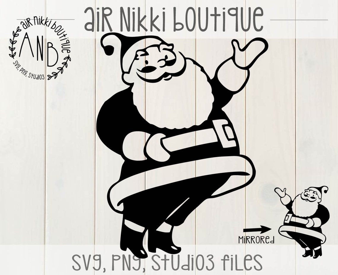 Waving Santa SVG PNG DXF Studio 3 Files Instant Download | Etsy