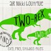 Two-rex, Second Birthday, Two, Dinosaur, T-rex SVG, PNG, Studio3 Files ...