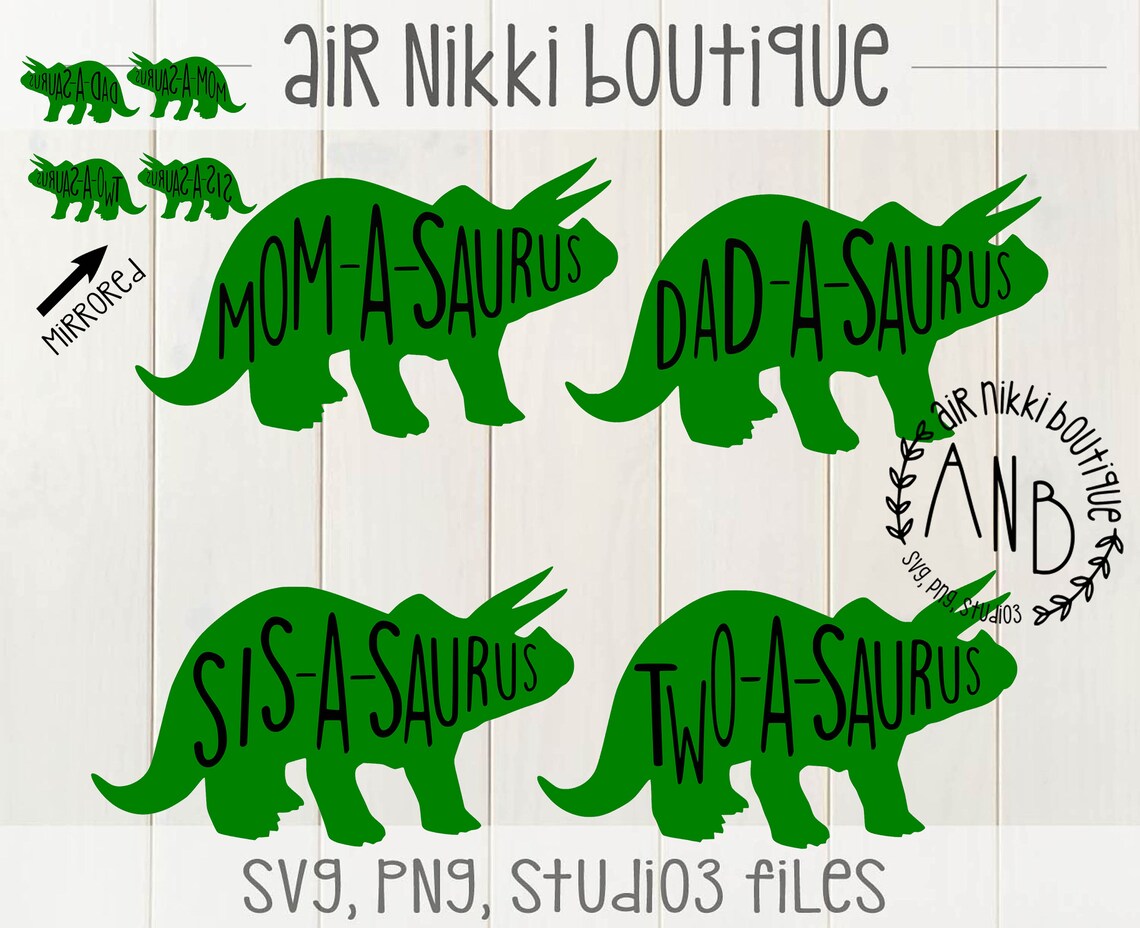 Two-a-saurus Mom-a-saurus Dad-a-saurus Sis-a-saurus Pack - Etsy