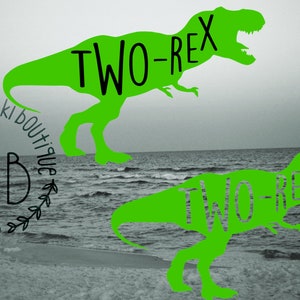 Two-rex, Second Birthday, Two, Dinosaur, T-rex SVG, PNG, Studio3 Files ...