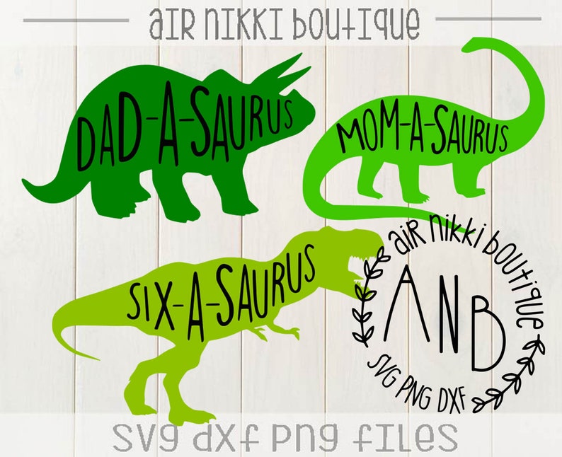Six-a-saurus, Mom-a-saurus, Dad-a-saurus, Pack, 6th Birthday, Dinosaur ...