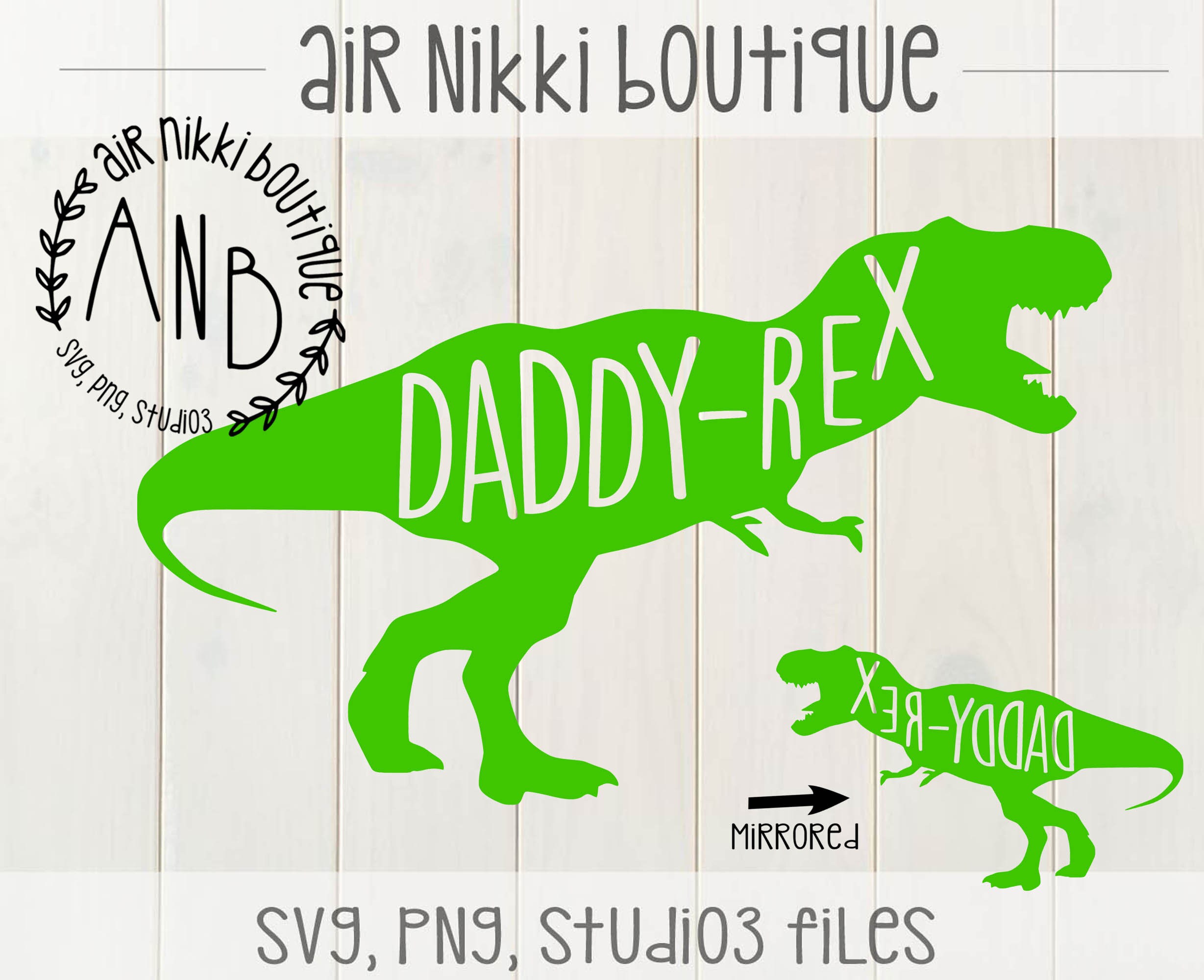 Daddy-rex SVG PNG Studio3 Mirrored Png Files Instant | Etsy