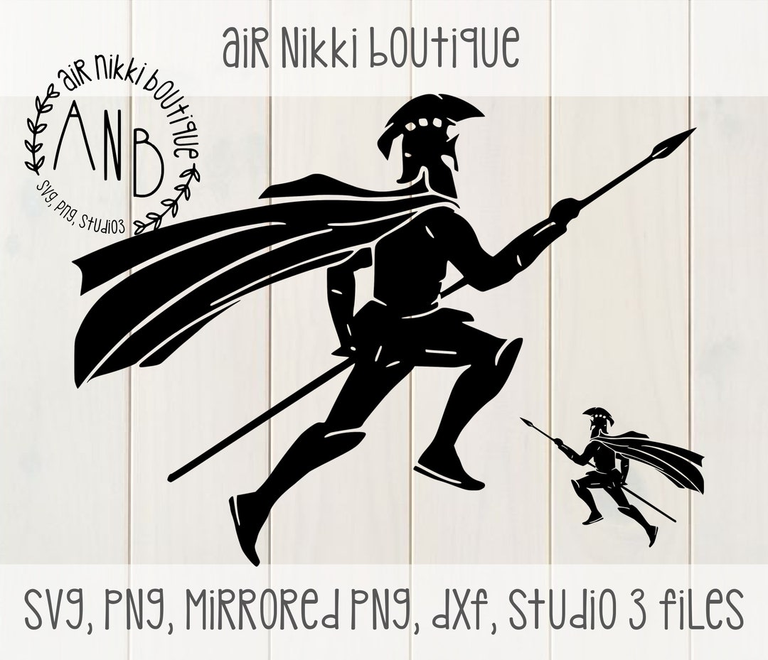 Spartan Running Silhouette SVG, PNG, Mirrored Png, DXF, Studio3 Files ...