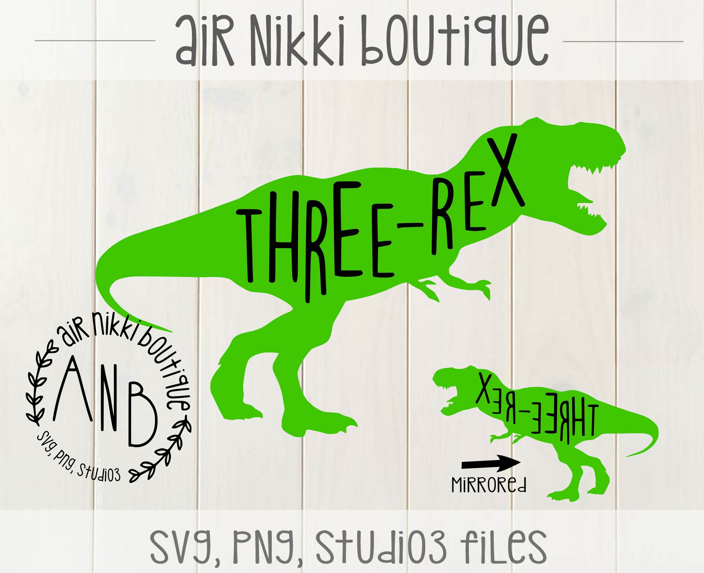 Three-rex Third Birthday Three Dinosaur T-rex - Etsy
