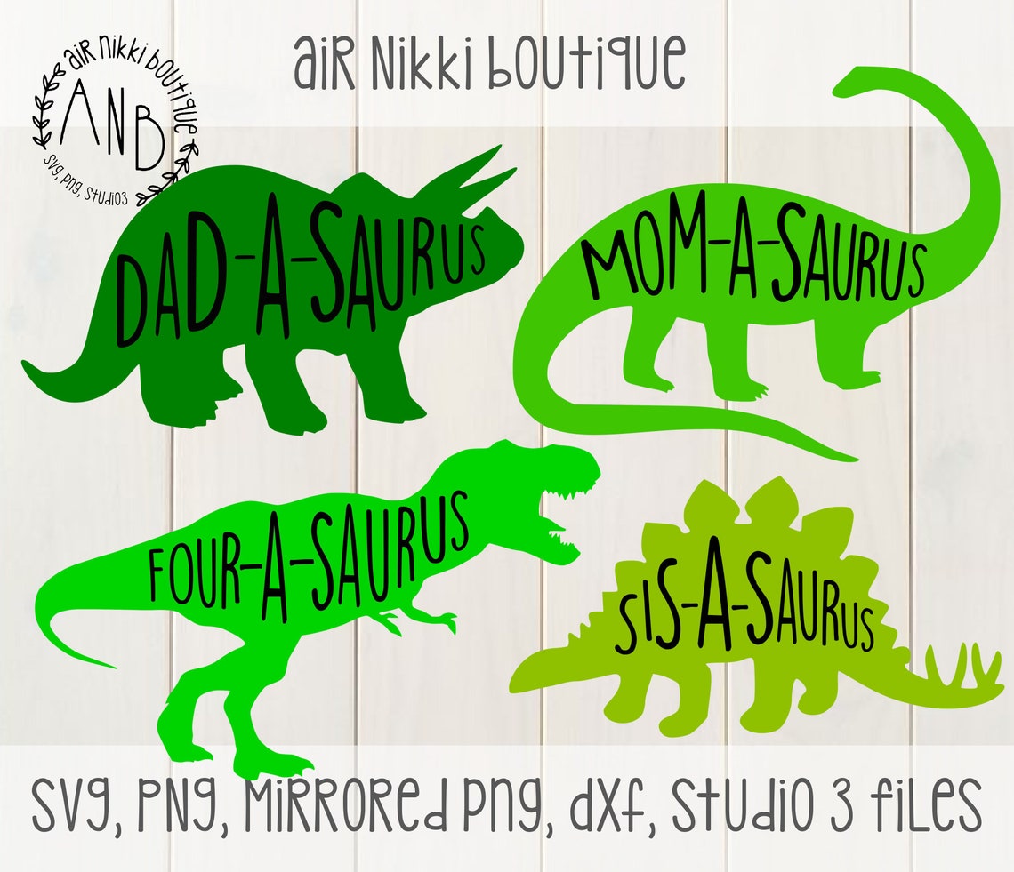 Four-a-saurus Mom-a-saurus Dad-a-saurus Sis-a-saurus 4th | Etsy