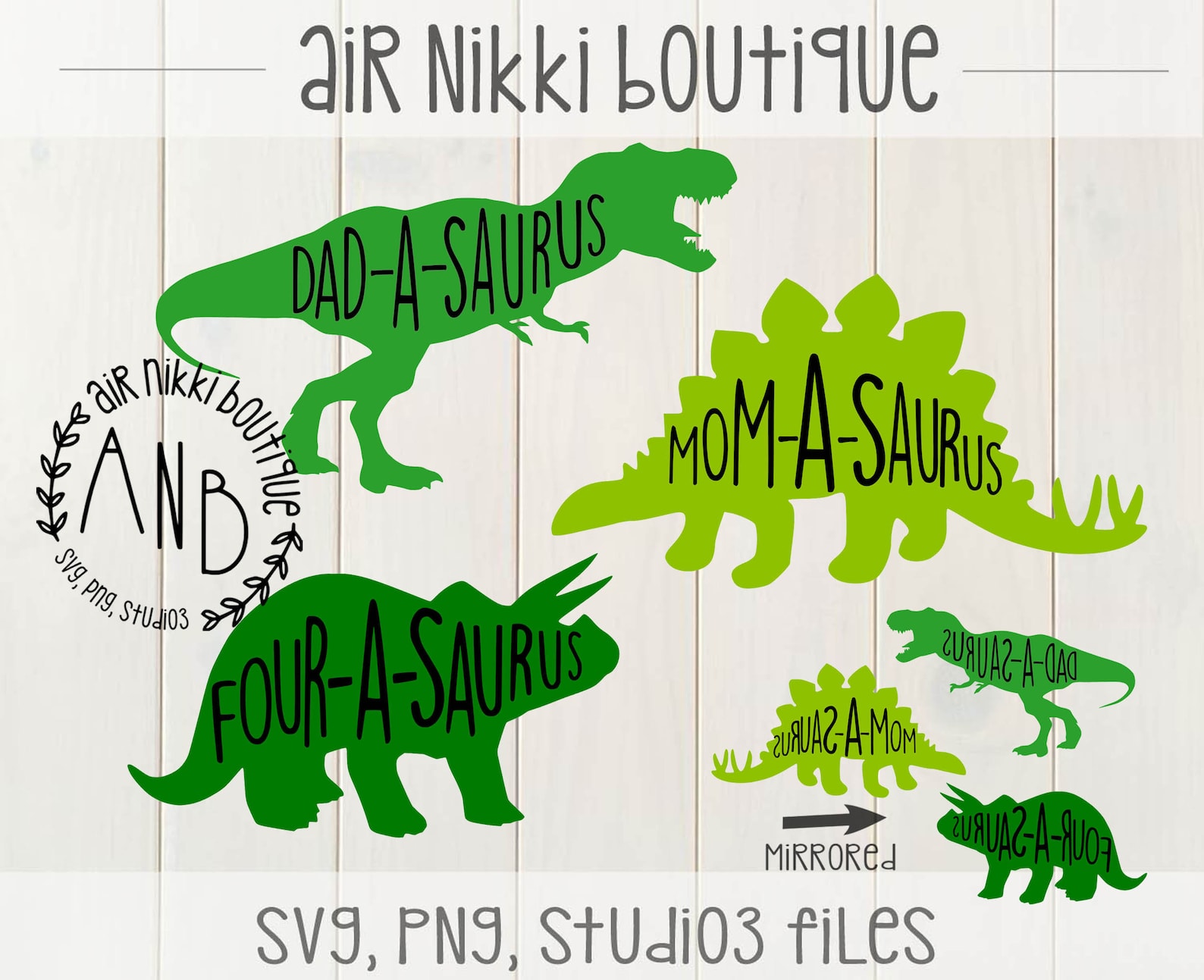 Mom-a-saurus Dad-a-saurus Four-a-saurus Dino Pack Birthday - Etsy