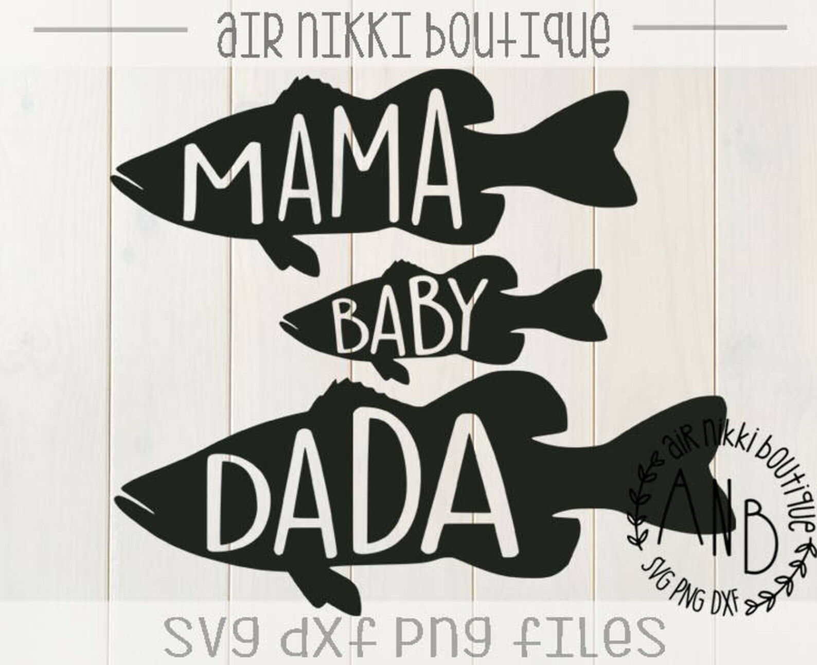 Dada Mama Baby Fishing Birthday Fish Baby Announcement | Etsy