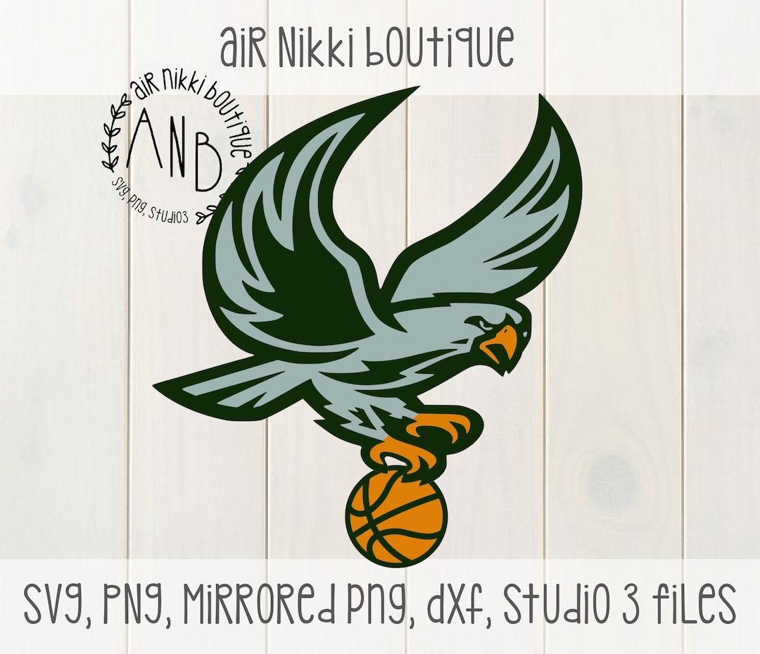 Falcon Holding a Basketball SVG, PNG, Mirrored Png, DXF, Studio 3 Files ...