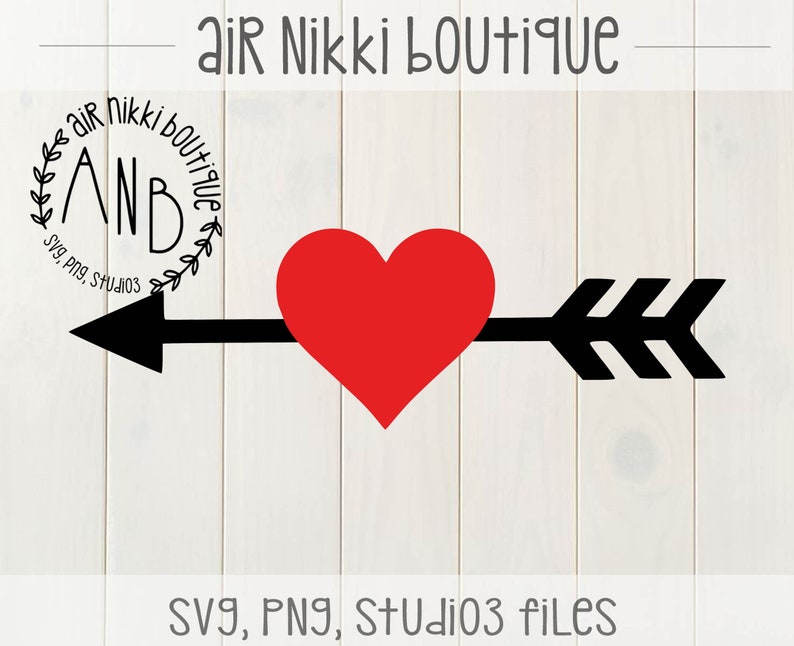 Heart With Arrow SVG PNG Studio 3 Files Instant Download - Etsy