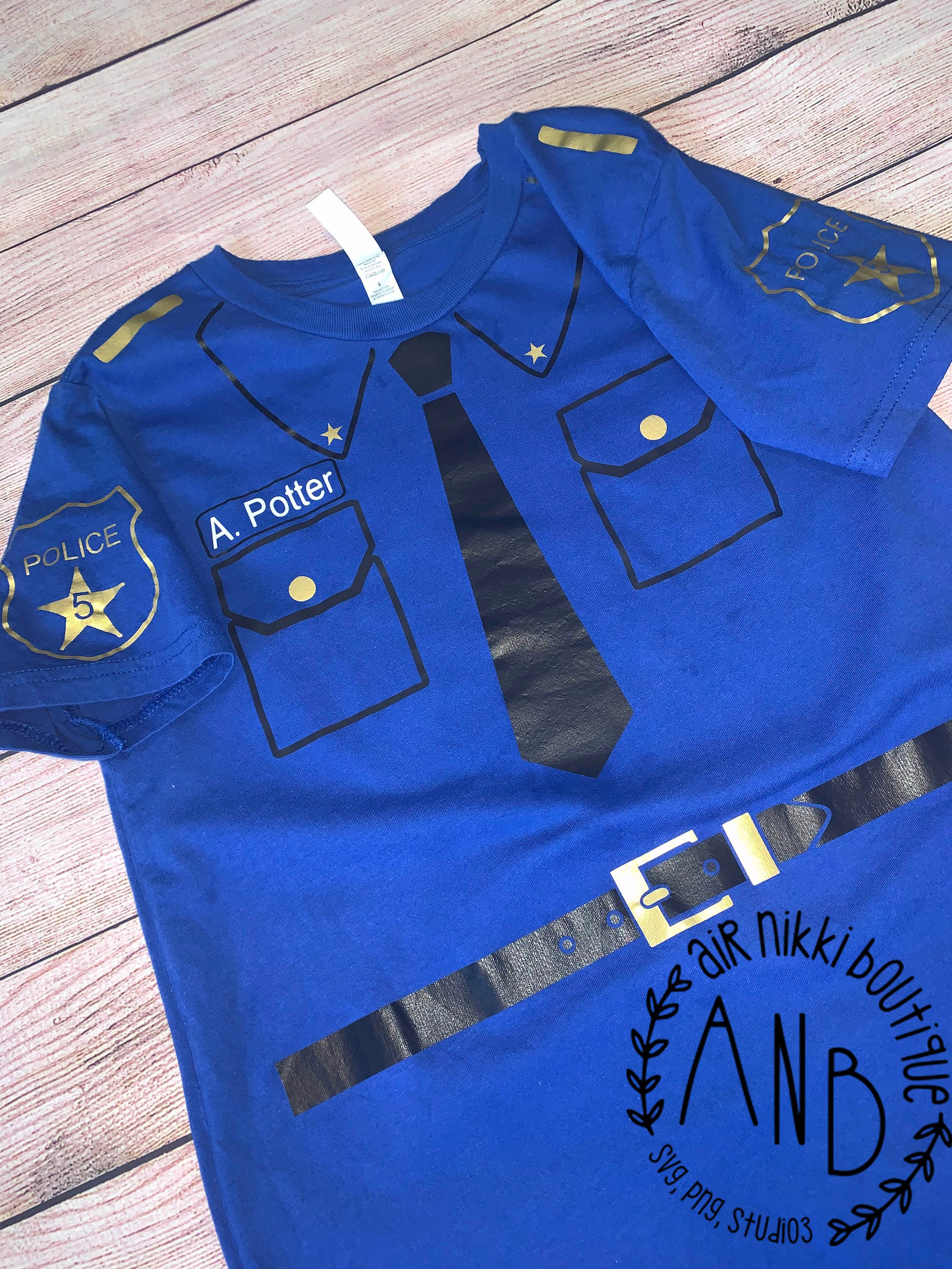 Police Officer Shirt, Make Your Own, Police Birthday Party Shirt, Dress ...