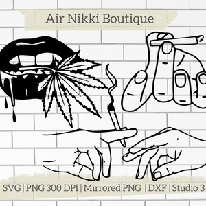 Smoking Weed Joints Mary Jane SVG PNG Studio 3 Files Outline Layered ...