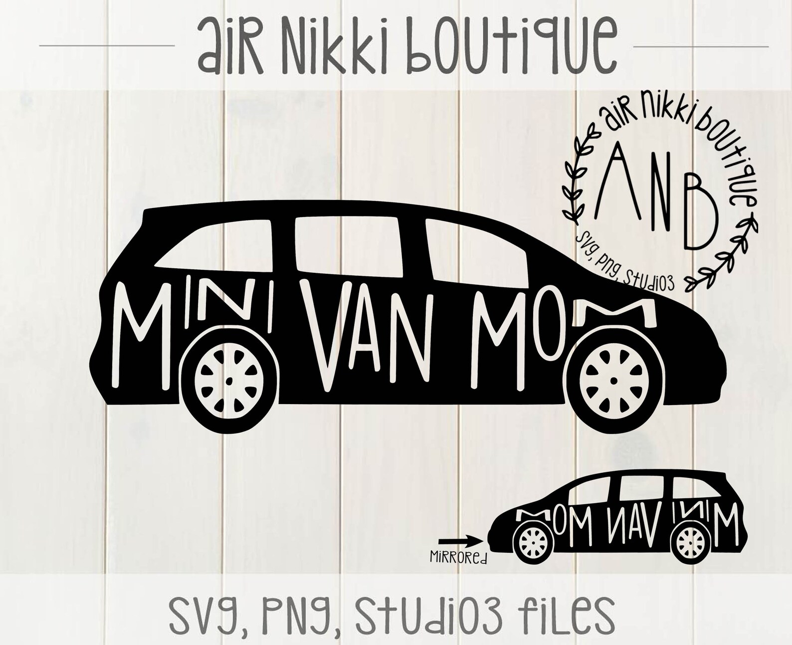 Mini Van Mom SVG PNG DXF Studio 3 Mirrored Png Files - Etsy
