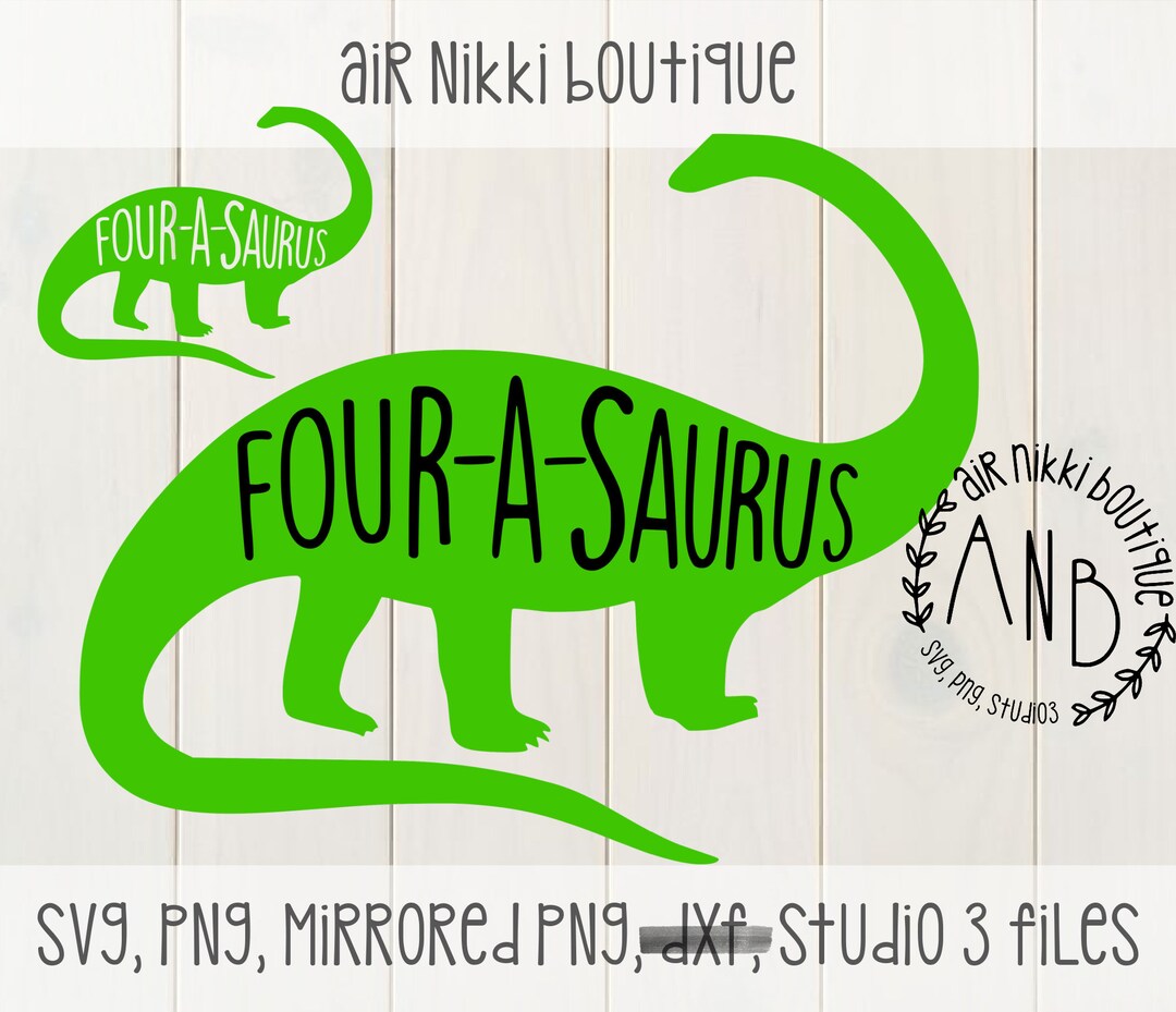 Four-a-saurus, Dinosaur Birthday, Birthday Shirt, 4th, Brontosaurus ...