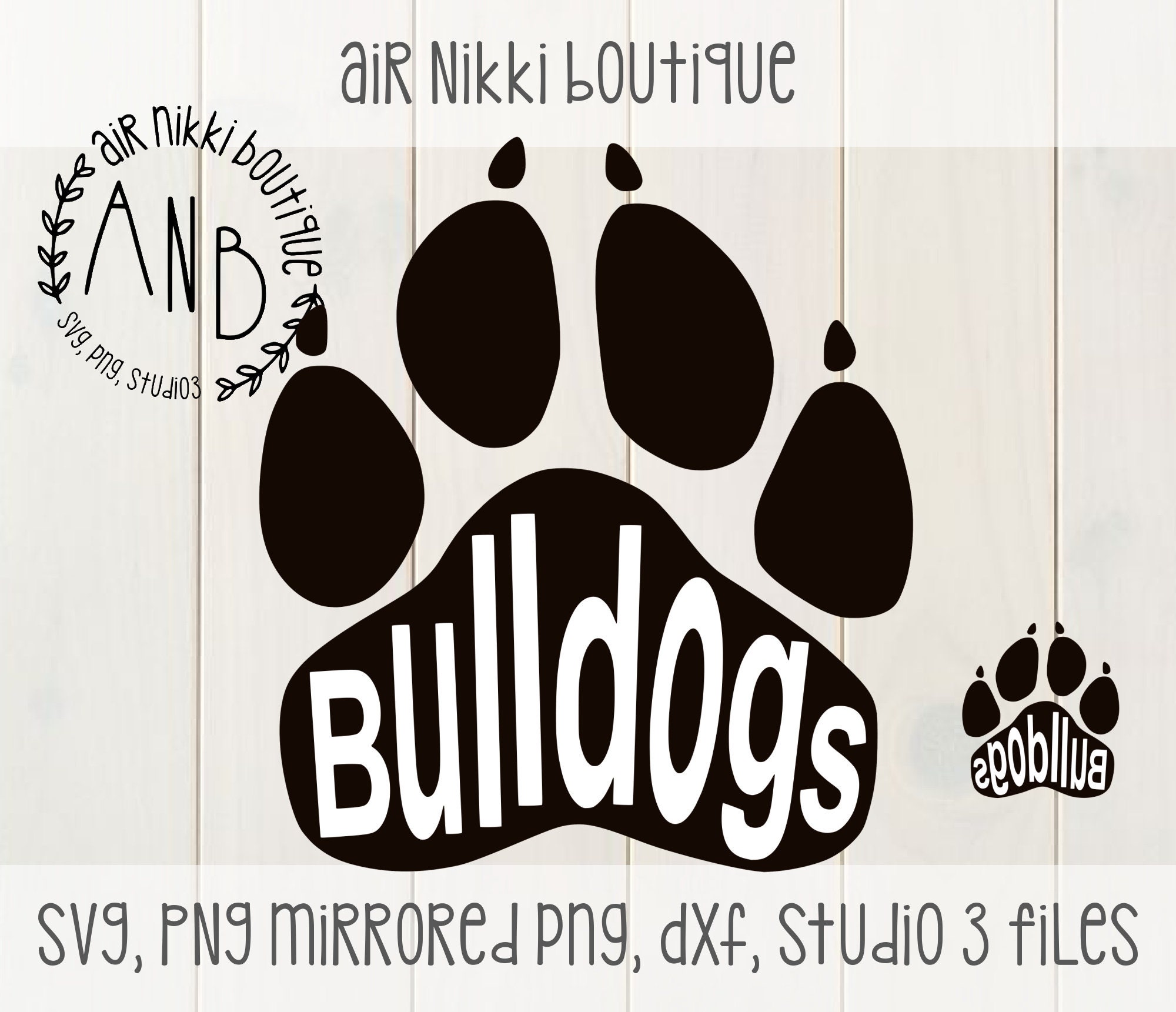 Bulldog Paw Print Stencil