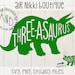 Three-a-saurus Dinosaur SVG, PNG, DXF, Mirrored Png, Studio 3 Files ...