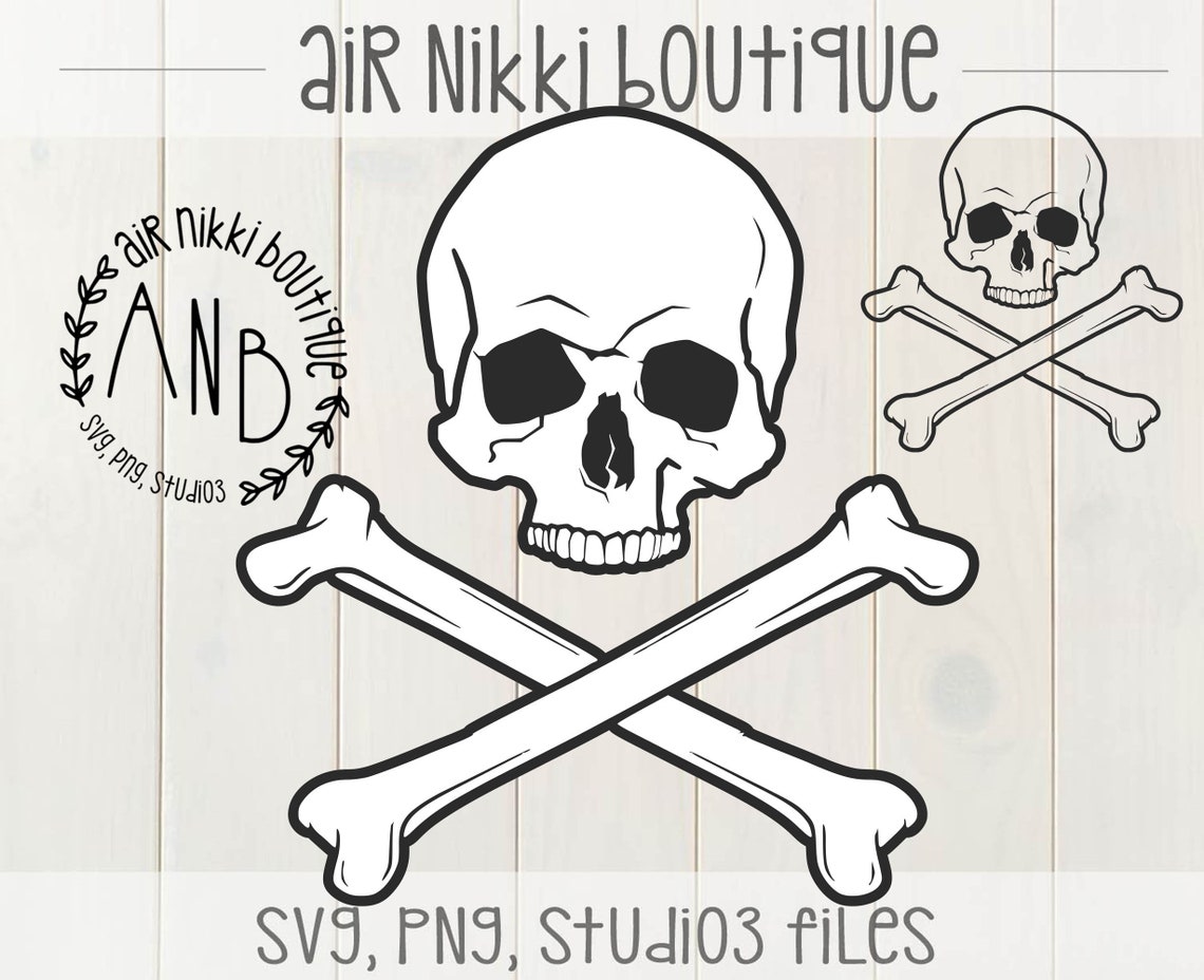 Jolly Roger, Skull and Cross Bones SVG, PNG, Studio 3 Files, Layered ...