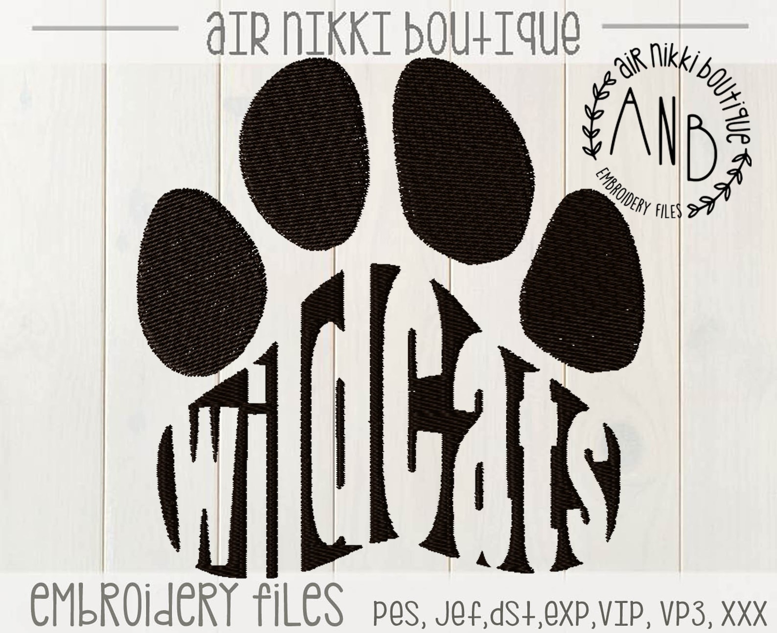 Wildcats Paw Print 4x4 5x7 Embroidery File Pes Dst Exp - Etsy