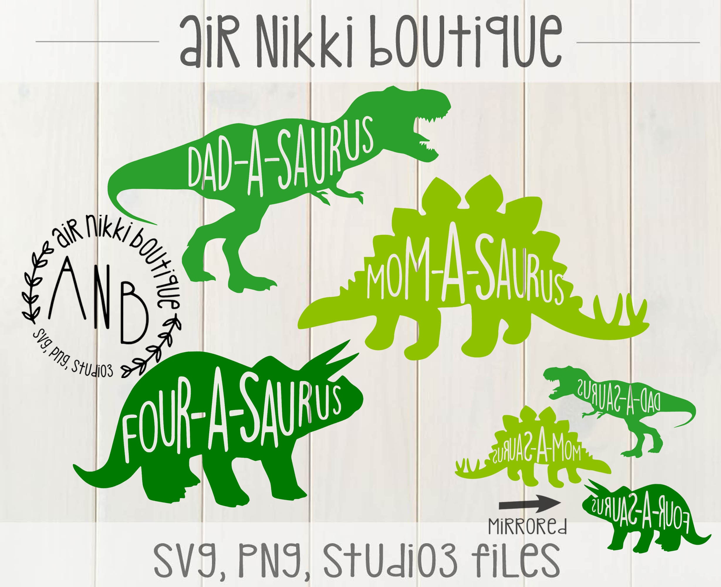 Mom-a-saurus Dad-a-saurus Four-a-saurus Dino Pack birthday | Etsy