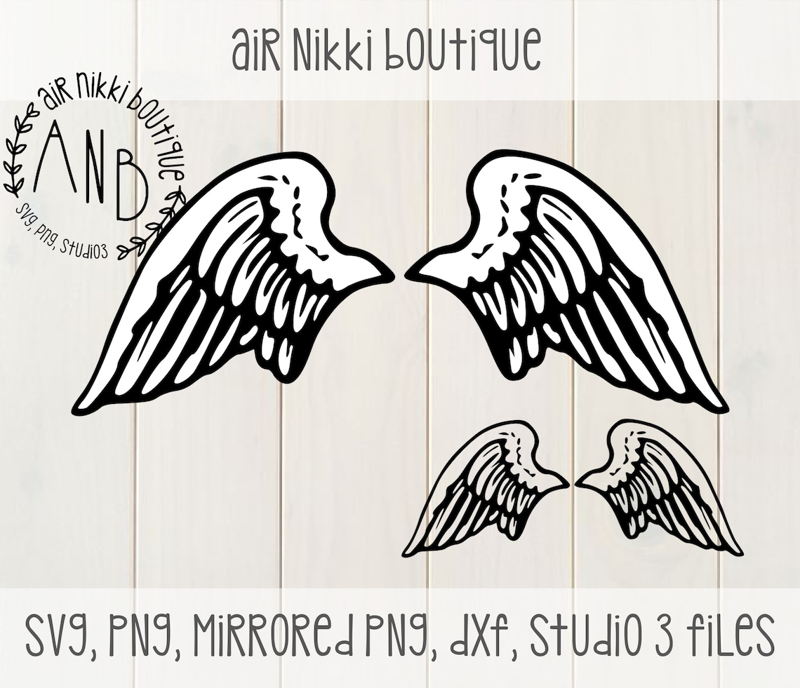 Wings SVG PNG DXF Studio 3 Files Instant Download - Etsy