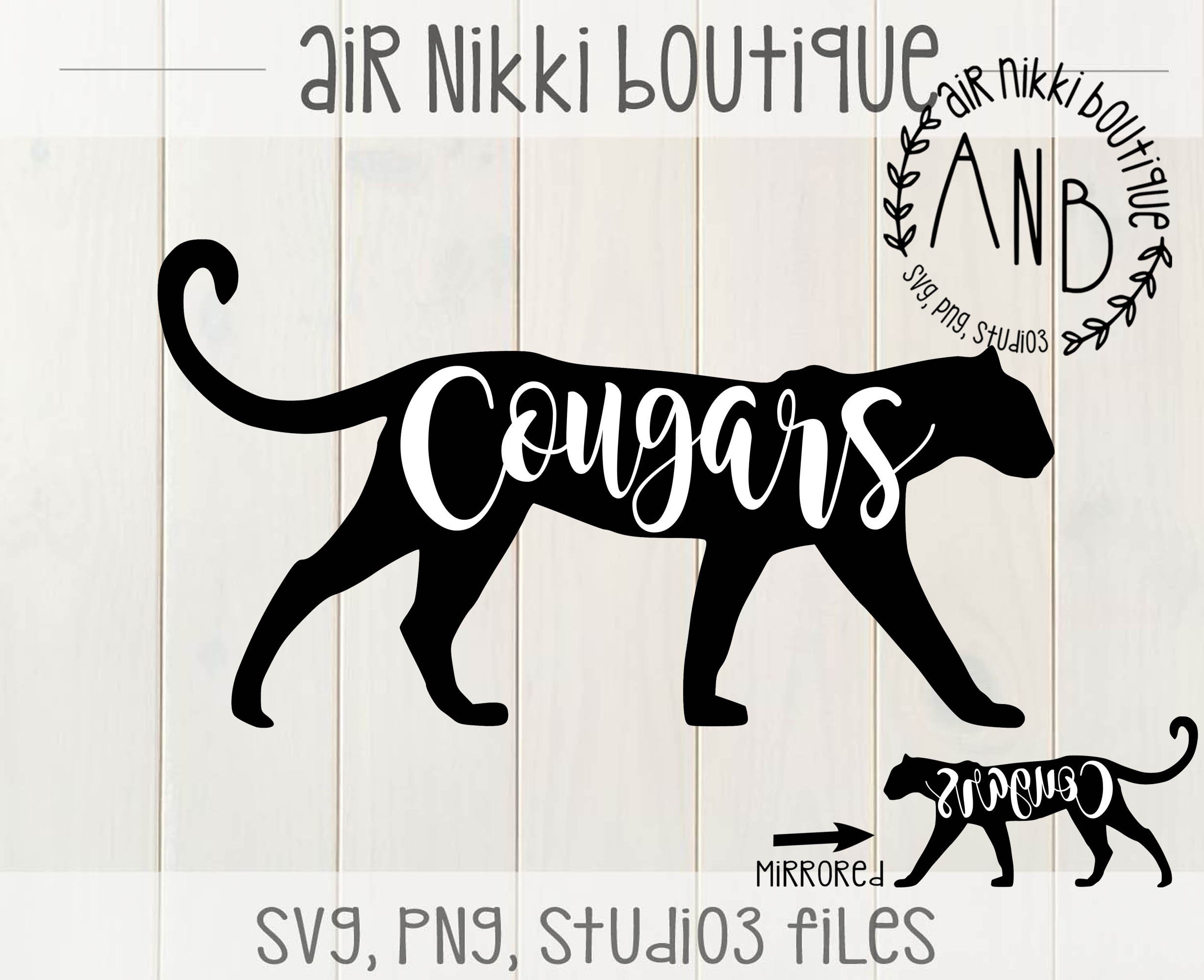 Cougars outline SVG PNG studio 3 mirrored png files | Etsy