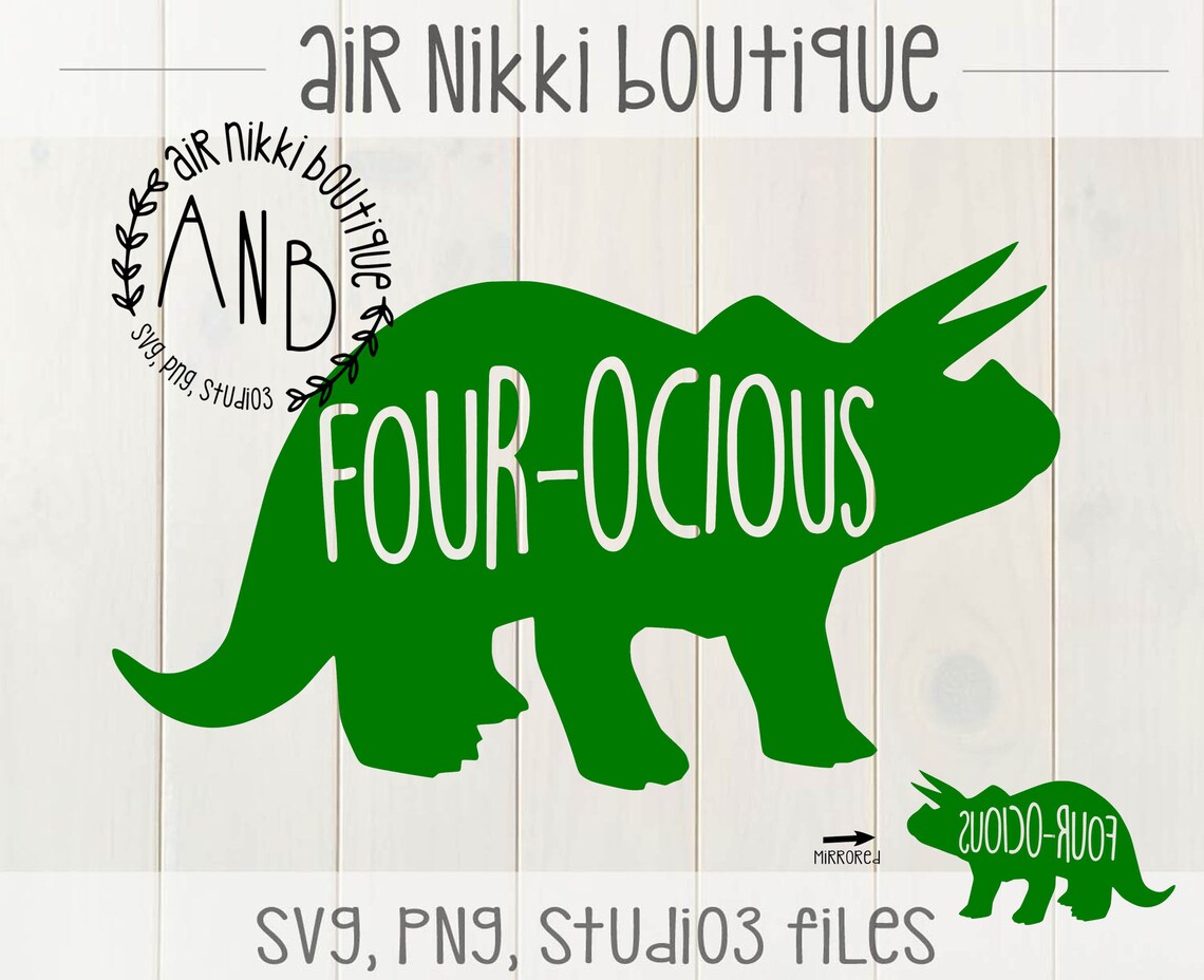 Four-ocious SVG Triceratops 4th Birthday Shirt PNG Studio - Etsy