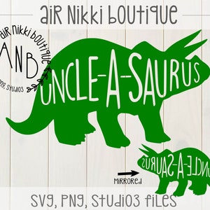 Uncle-a-saurus, Dinosaur, Triceratops, SVG, PNG, Studio3, Mirrored Png ...