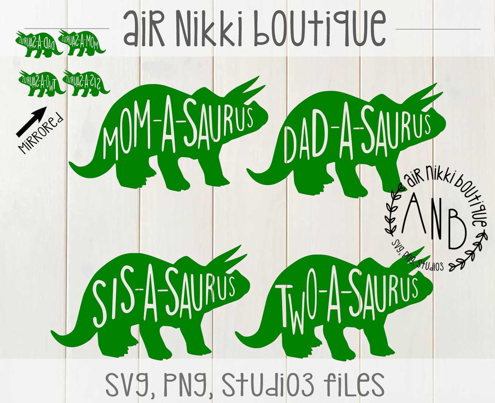 Two-a-saurus Mom-a-saurus Dad-a-saurus Sis-a-saurus Pack - Etsy