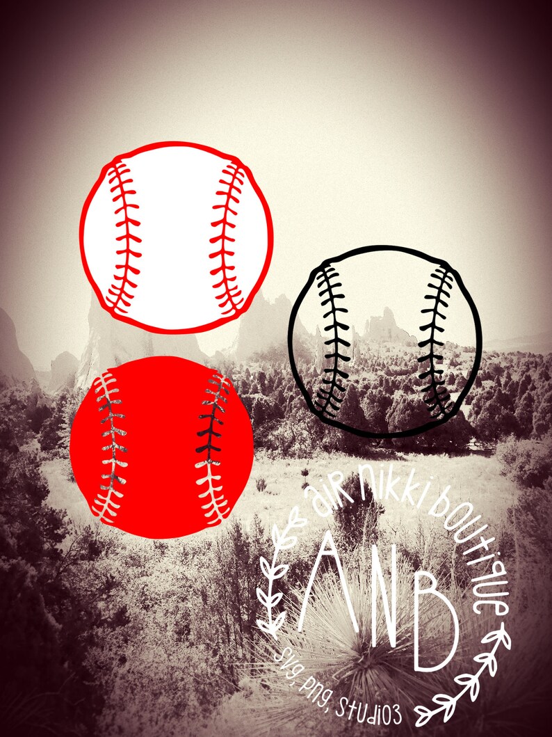 Baseball, Layered, Knocked Out, Outline SVG, PNG, Studio3 Files ...