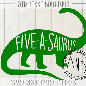Five-a-saurus, Dinosaur Birthday, Birthday Shirt, 5th, Brontosaurus ...