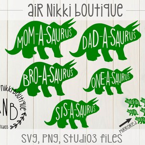 One-a-saurus, Mom-a-saurus, Dad-a-saurus, Bro-a-saurus, Sis-a-saurus ...