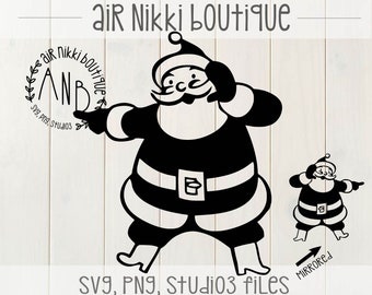 Waving Santa SVG PNG DXF Studio 3 Files Instant Download | Etsy