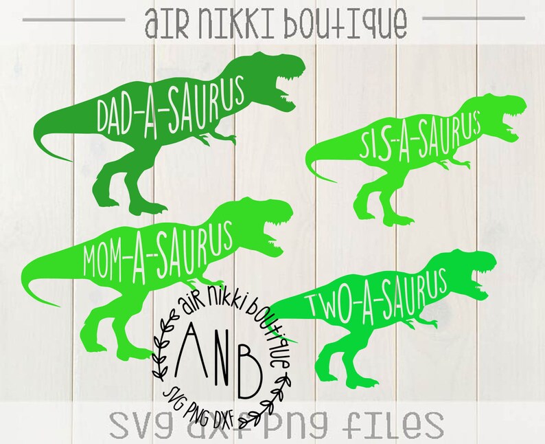 Two-a-saurus Sis-a-saurus Mom-a-saurus Dad-a-saurus Pack - Etsy