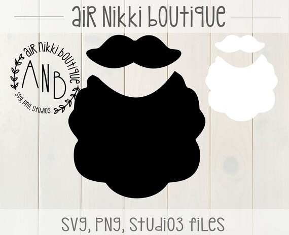 Santa Beard Mustache SVG PNG DXF Studio 3 Files Instant - Etsy