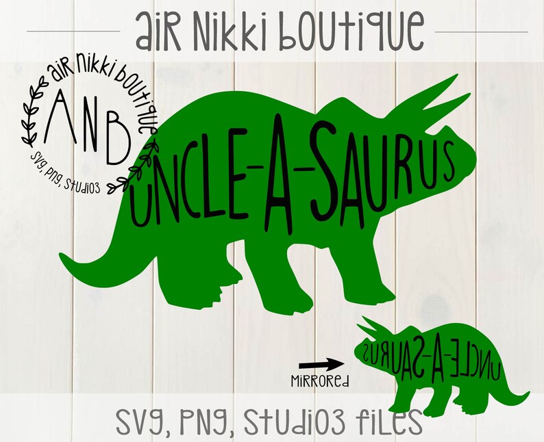 Uncle-a-saurus Dinosaur Triceratops SVG PNG Studio3 - Etsy