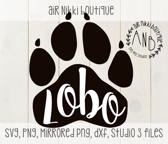Lobo in Paw Print SVG PNG Mirrored Png DXF Studio 3 Files - Etsy