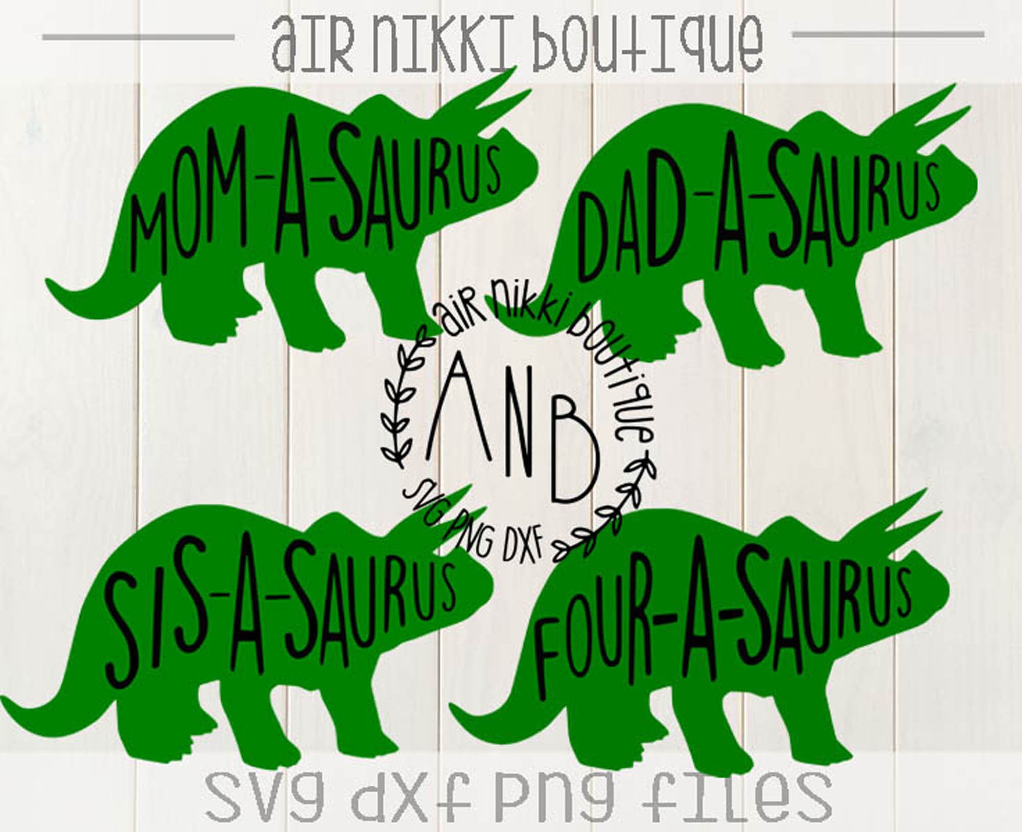 Four-a-saurus Mom-a-saurus Dad-a-saurus Sis-a-saurus 4th | Etsy