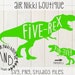 Five-rex, Fifth Birthday, Five, Dinosaur, T-rex SVG, PNG, DXF, Studio 3 ...