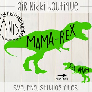 Mama-rex SVG, PNG, Studio3, Mirrored Png Files, Instant Download, T-rex ...
