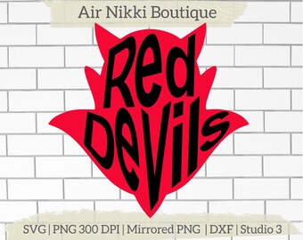 Red Devils Team Sport SVG PNG JPG Cricut Design Space Instant Digital ...