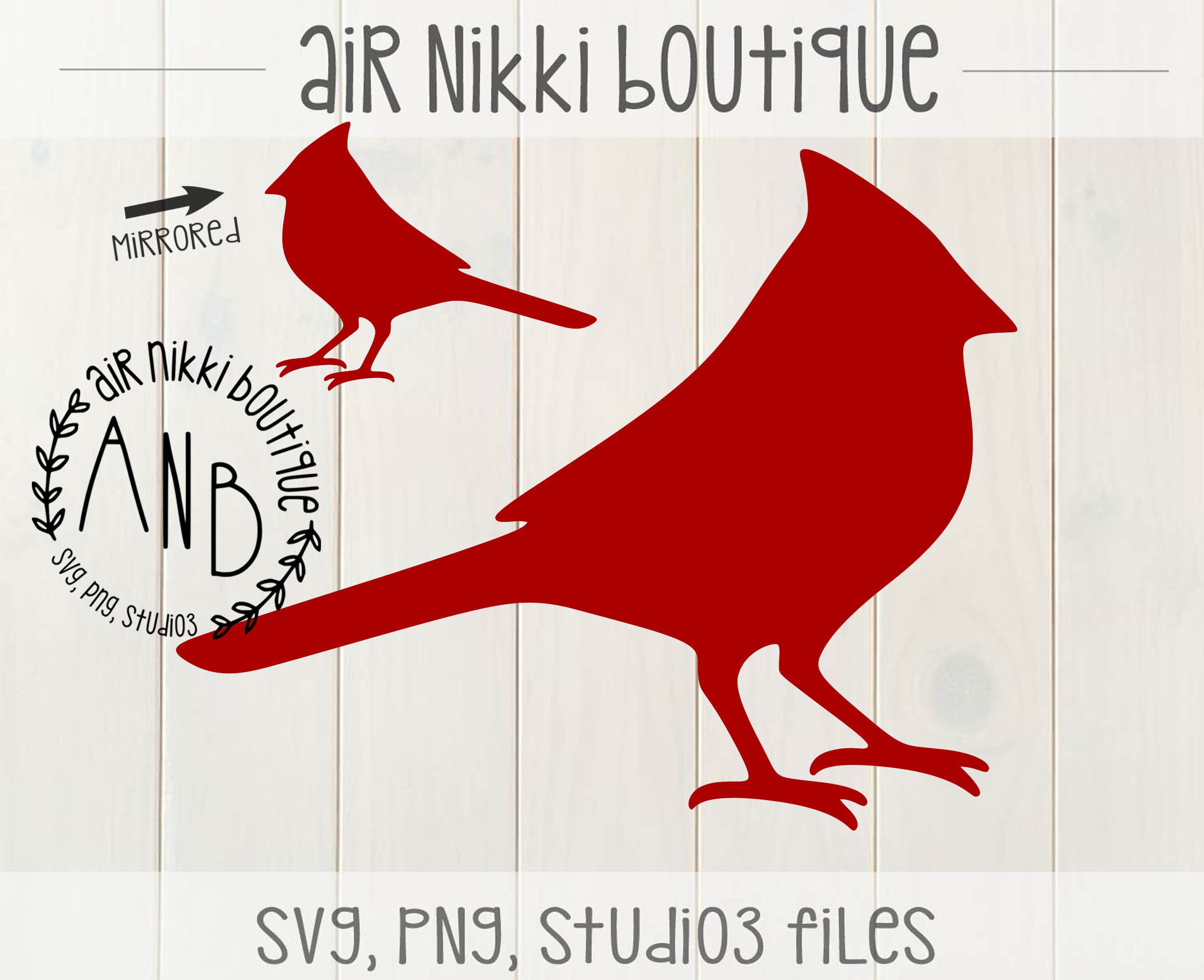 Cardinal SVG PNG DXF mirrored png studio 3 files instant | Etsy