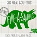 Five-a-saurus Dinosaur SVG PNG Mirrored Png DXF Studio 3 - Etsy