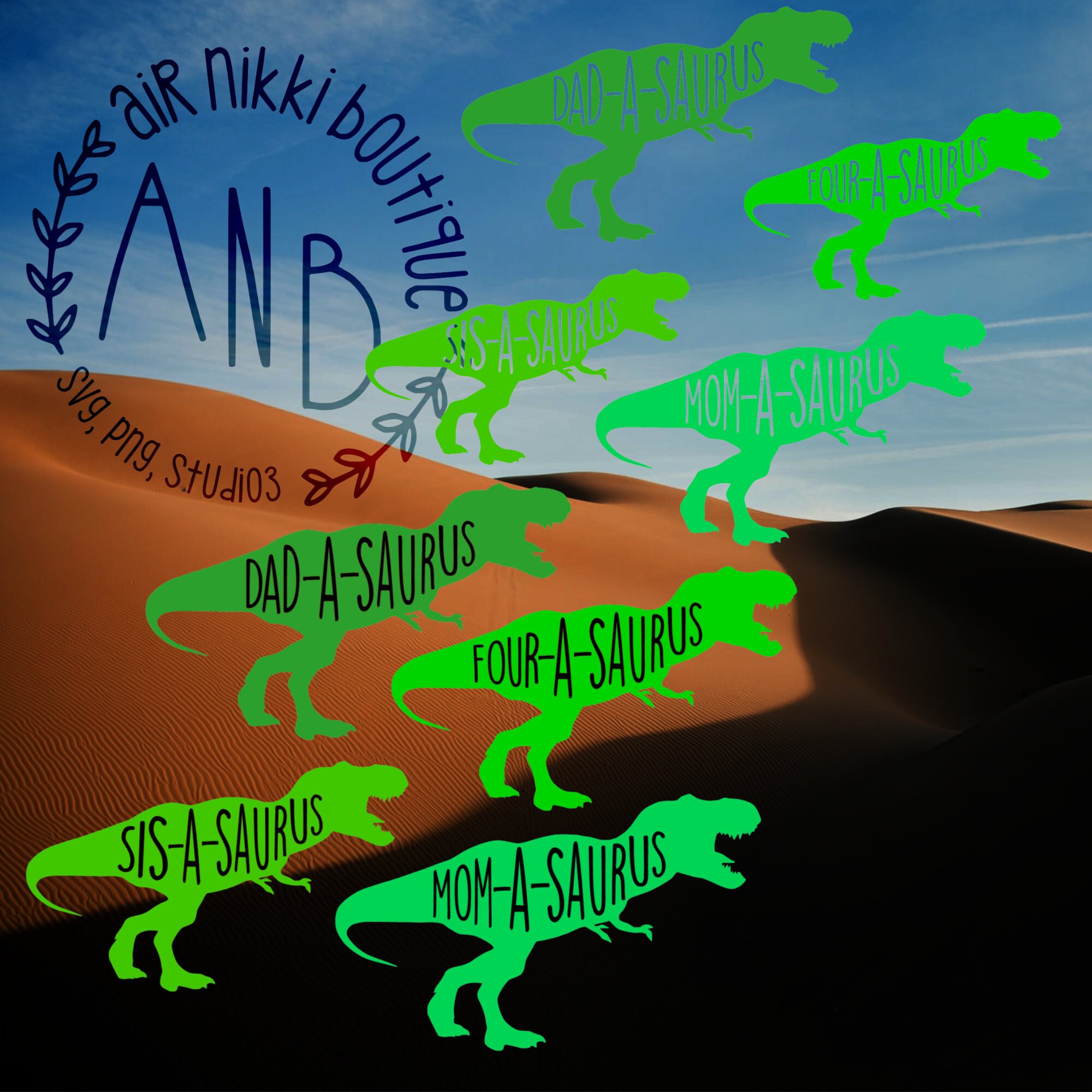 Four-a-saurus Mom-a-saurus Dad-a-saurus Sis-a-saurus 4th | Etsy