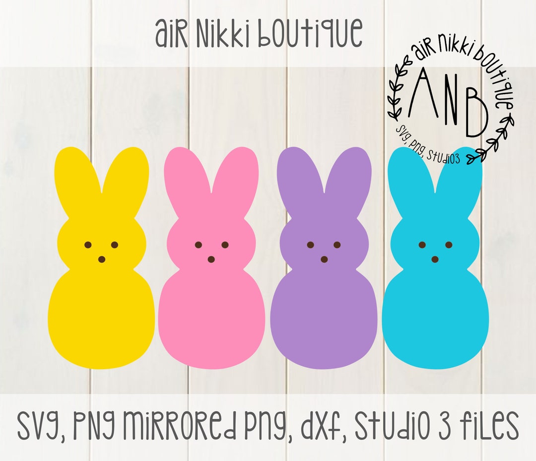 Bunny Peeps, Easter, SVG, PNG, Mirrored Png, DXF, Studio 3 Files ...